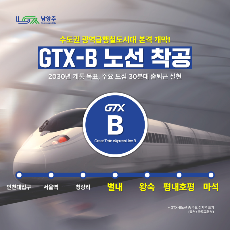 수도권 광역급행철도시대 본격 개막! GTX-B 노선 착공 | 경기도 남양주시 | 웰로